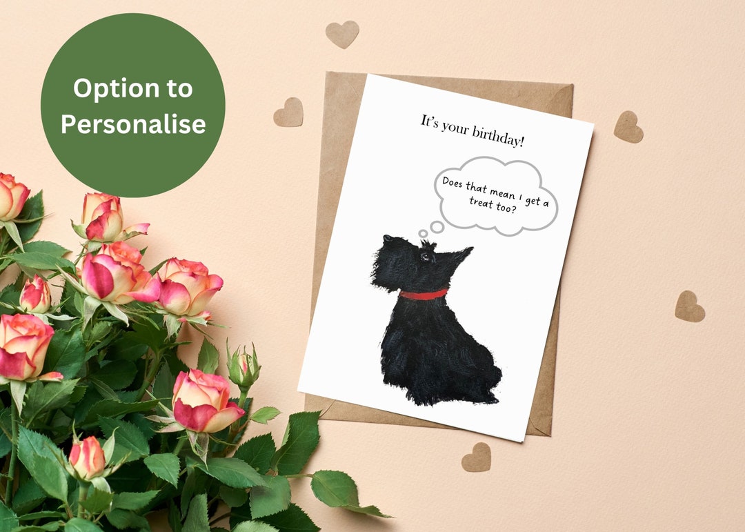 Personalised Birthday Card / Scottie Dog - Etsy