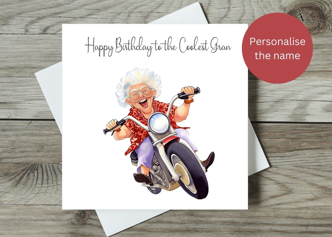 Birthday Card for the Coolest Gran, Nan, Grandma Etc. / Personalise the ...