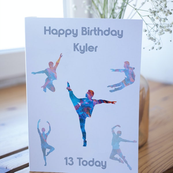 Male Dancer Birthday Card - Etsy