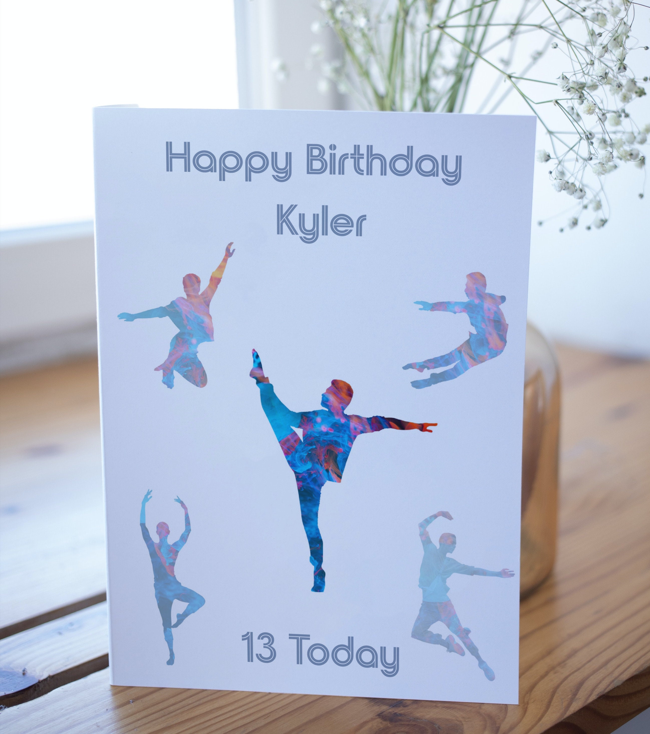 Personalised Male Dancer Birthday Card / Personalise Name and Age ...