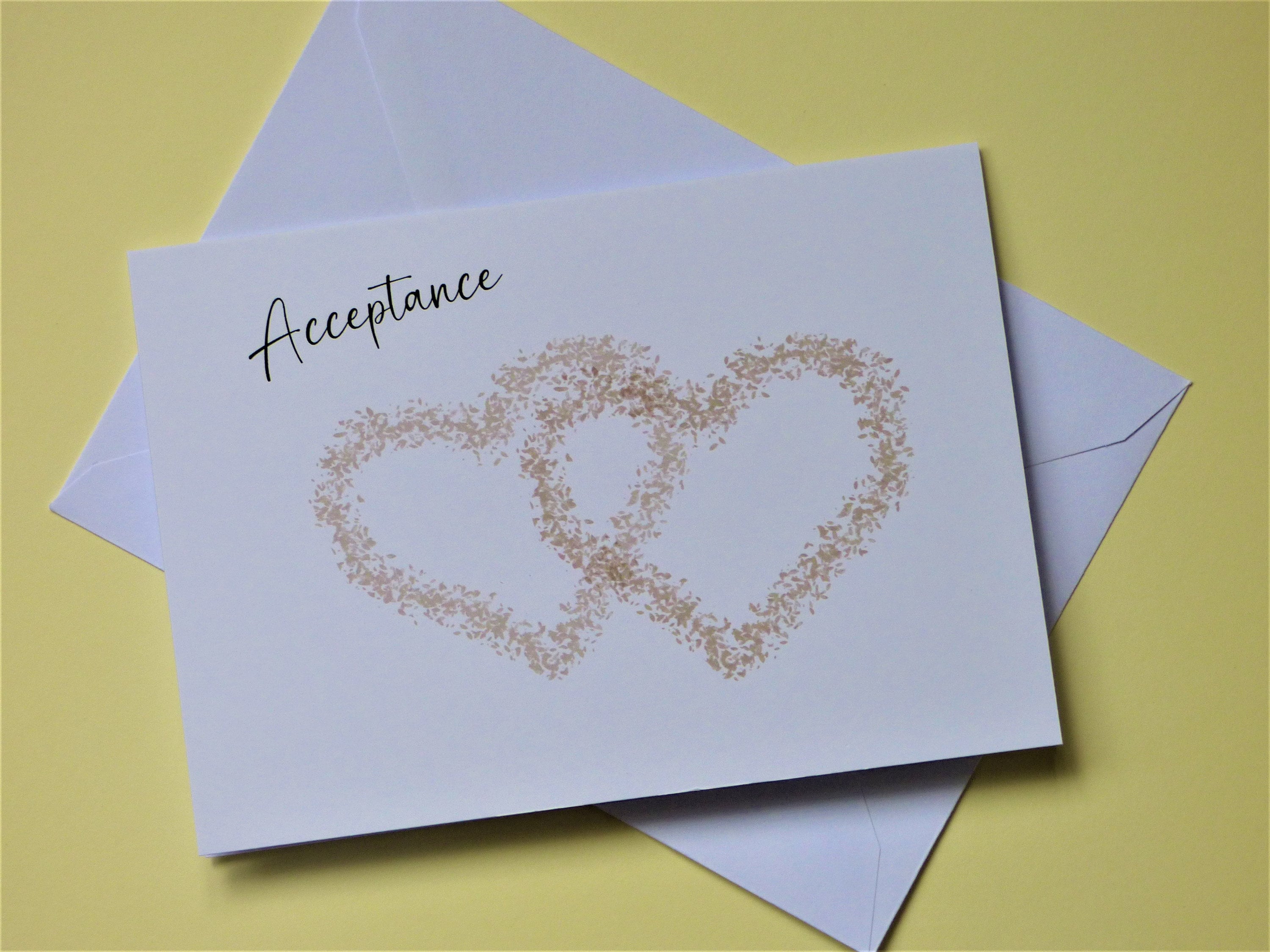 Wedding Acceptance Card / RSVP Wedding / Two Confetti Hearts - Etsy