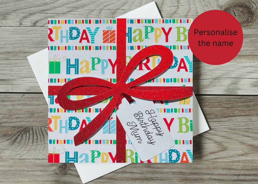 Personalised Birthday Card / Birthday Present Design With Glitter Card ...