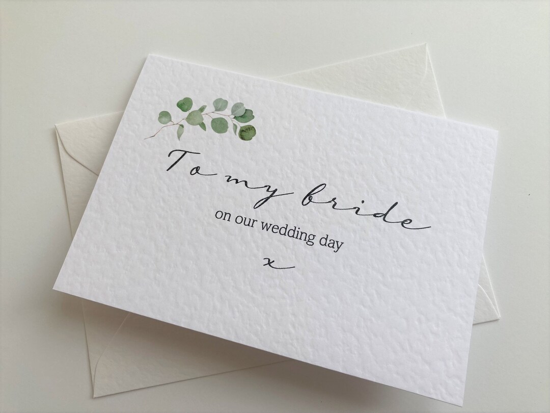 To My Bride on Our Wedding Day Card / Wedding Card From Groom or Bride ...