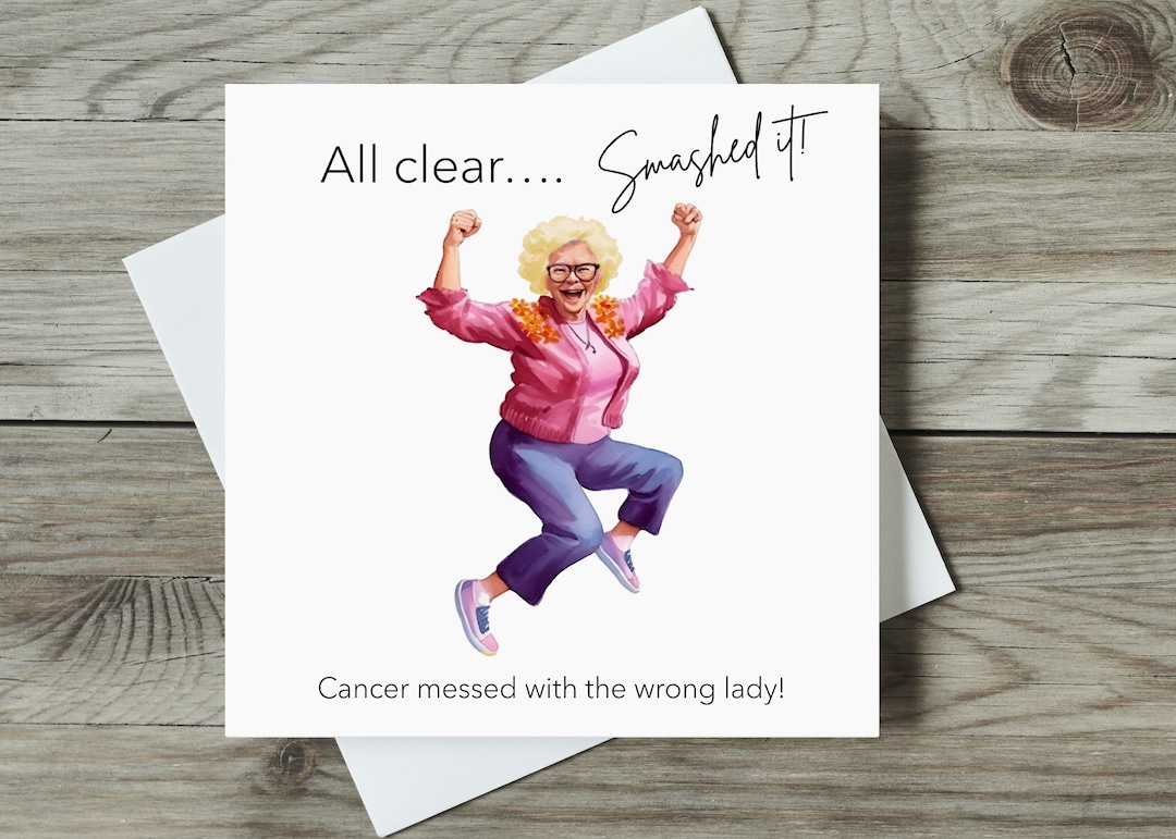 Cancer Survivor Congratulations Card / All Clear...smashed It! / Cancer ...