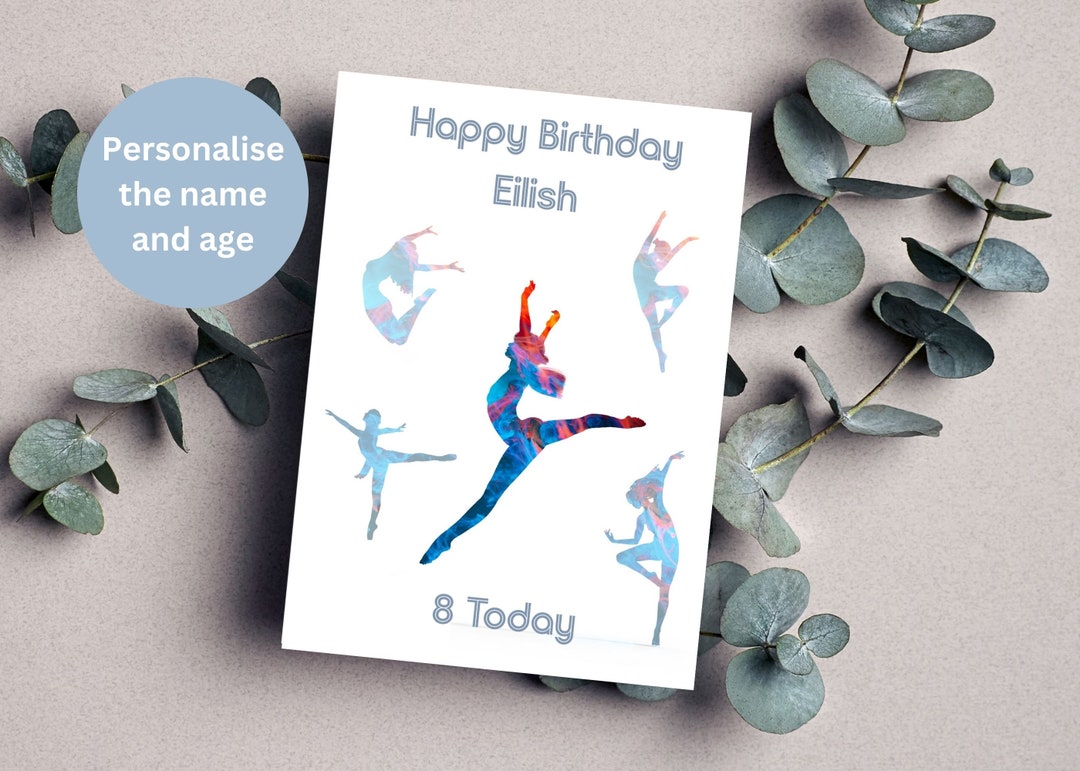 Personalised Dancer Birthday Card / Personalise Name and Age / Dancer ...