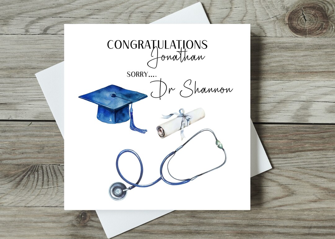 Personalised Doctor Graduation Congratulations Card / Dr Graduation ...
