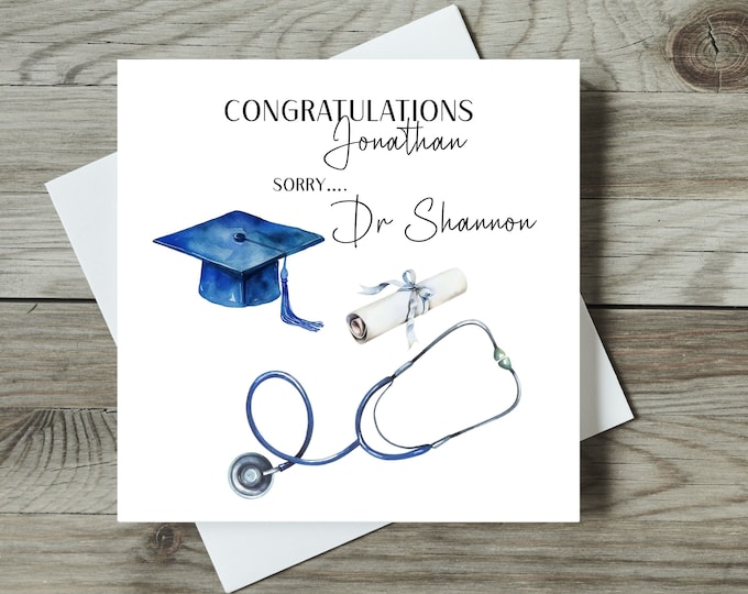 Personalised Doctor Graduation Congratulations Card / Dr Graduation ...