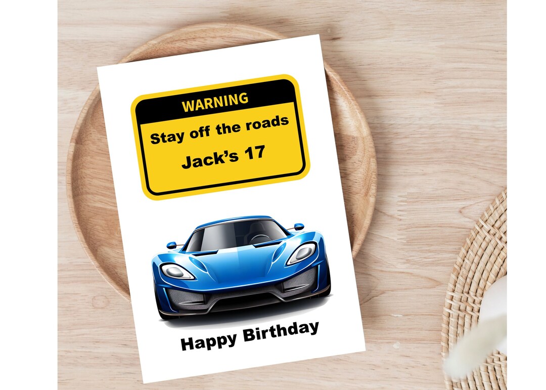 Fun Personalised 17th Birthday Card / Learner Driver Birthday Card / 5 ...