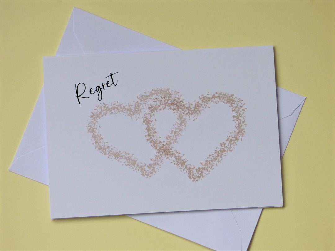 Wedding Regret Card / RSVP Wedding / Two Confetti Hearts - Etsy