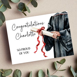 Personalised Graduation Congratulations Card / Graduation Robes and ...