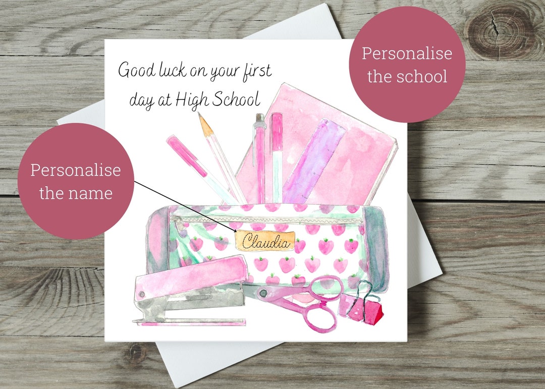 First Day at High School Card / Secondary School Card / Personalised ...