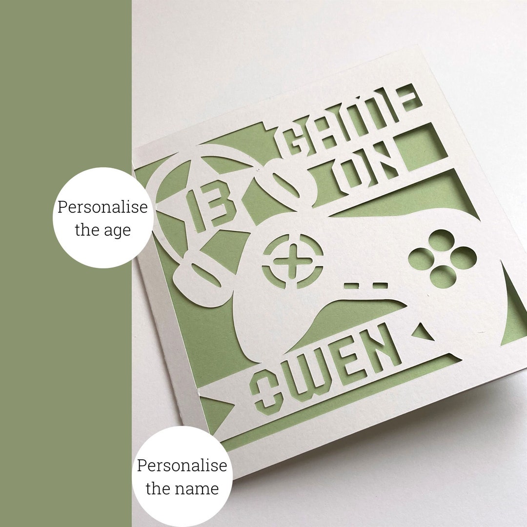 Personalised Gamer Birthday Card / Personalise Name and Age / Game ...