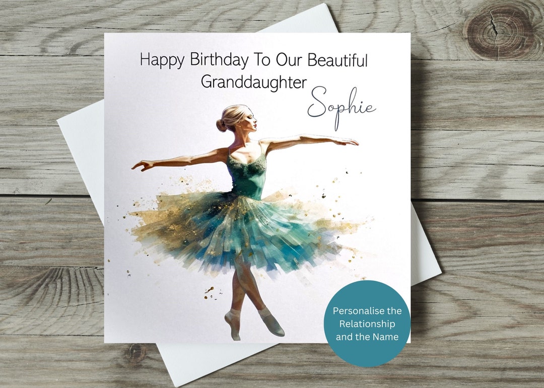 Personalised Dancer Birthday Card / Personalise Name and Relationship ...