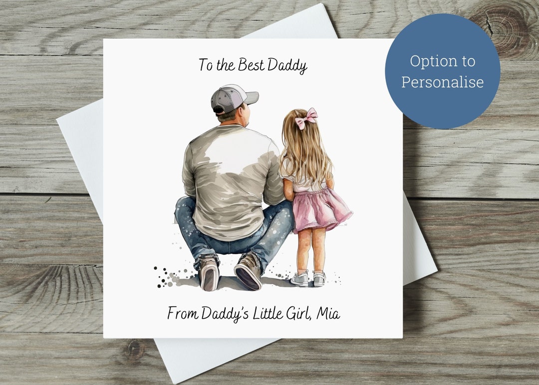 Father's Day Card From Daughter / Watercolour Father and Daughter ...