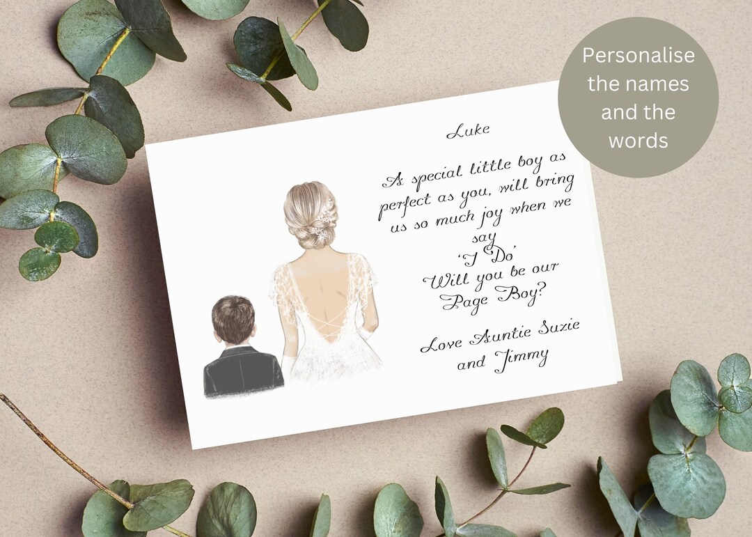 Will You Be My Page Boy, Ring Bearer / Beautiful, Personalised Page Boy ...