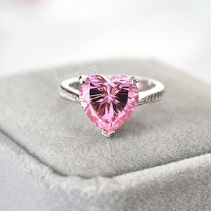 Barbie Ring for Girls Pink Heart Ring for Daughter & Sister, 2 CT Pink ...