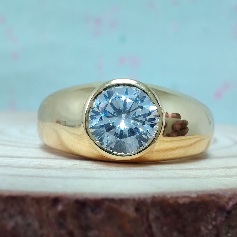 Wide Bezel Ring - Etsy