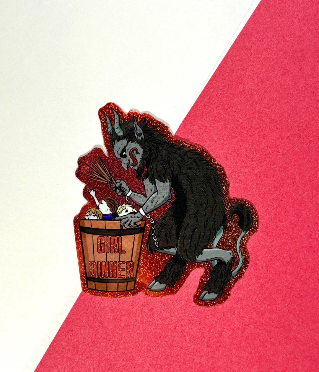 Girl Dinner Krampus Sticker Holiday Sticker - Etsy