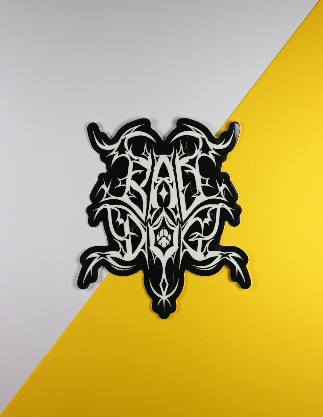 Bad Dog Sticker | Metal Font Sticker - Etsy