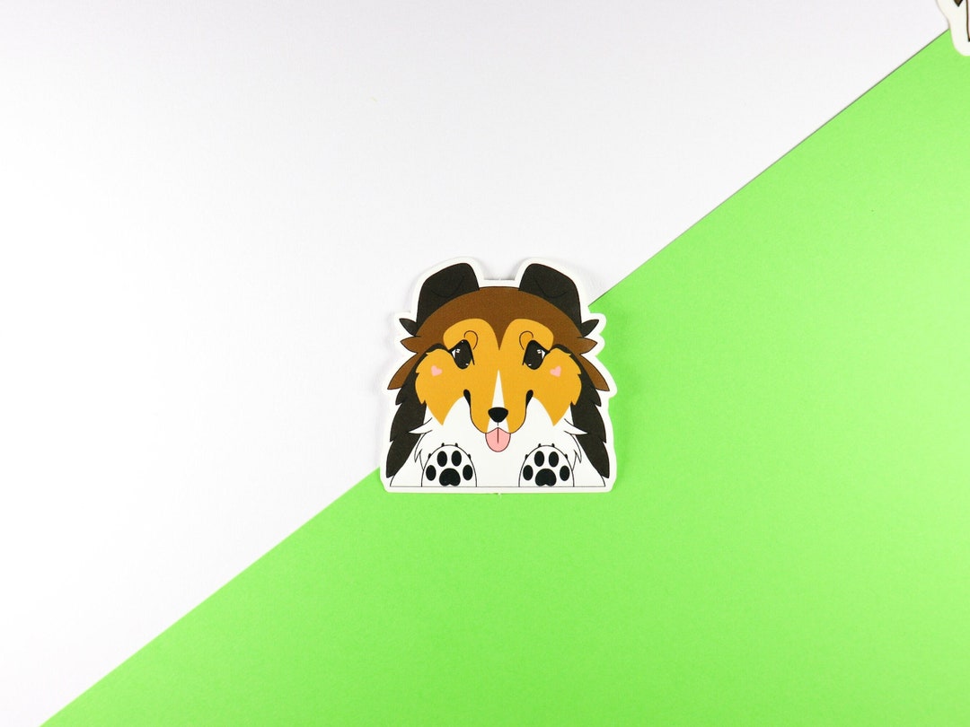 Sheltie Vinyl Sticker Sheltie Collie Dog Sticker - Etsy