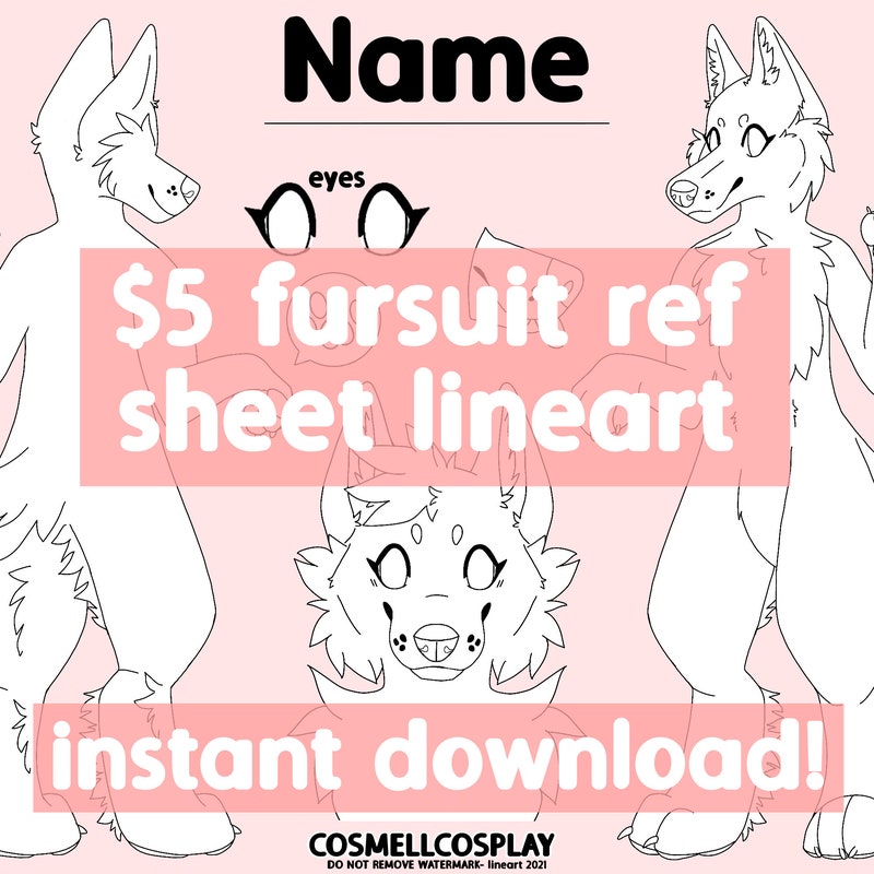 Furry Ref Sheet Base - Etsy