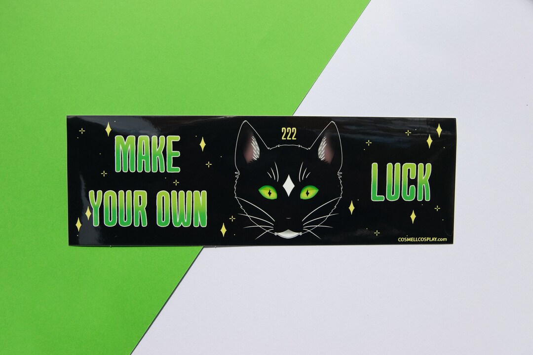 Lucky Cat Bumper Sticker | Black Cat Bumper Sticker - Etsy