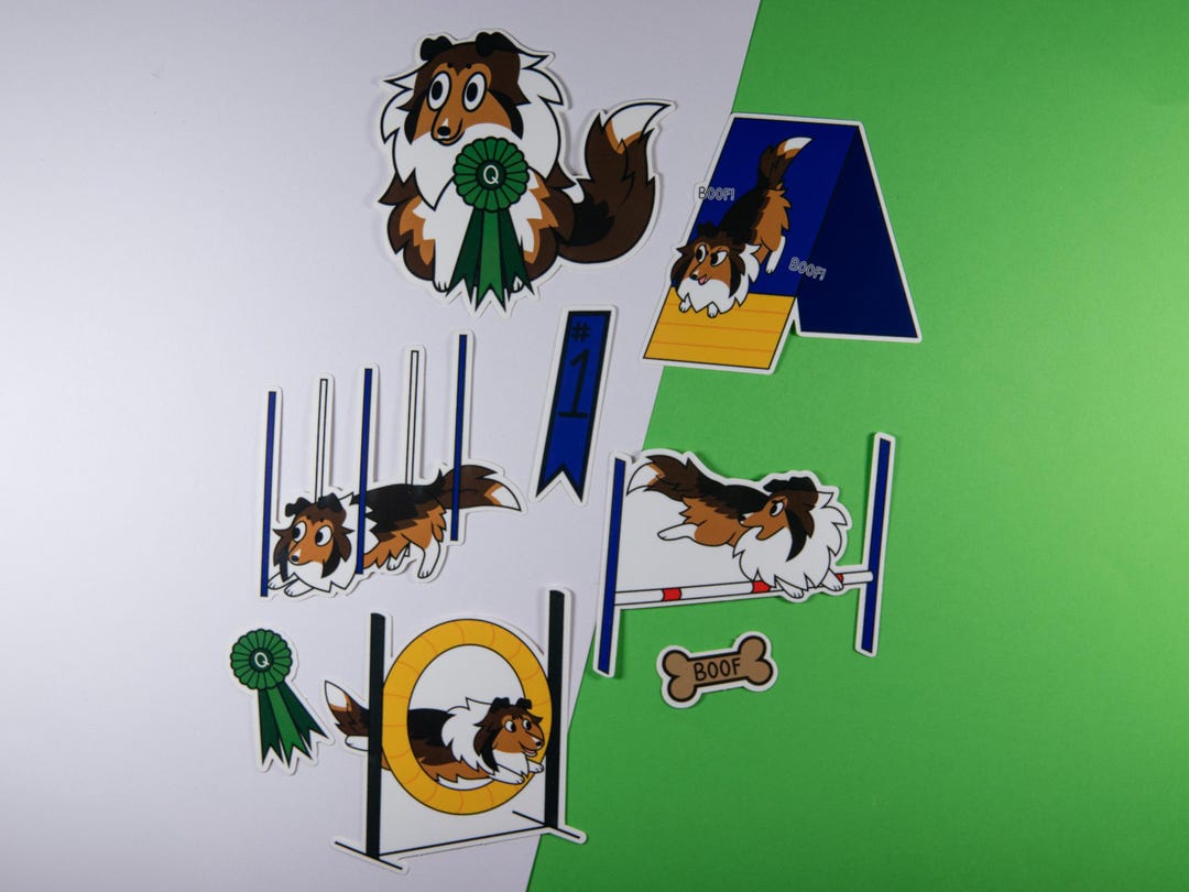 Agility Sheltie Stickers | Dog Sports Stickers - Etsy