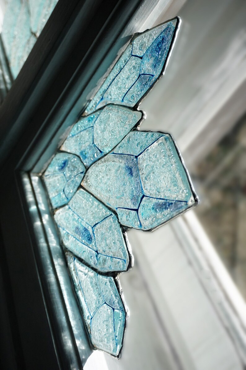 Stained Glass Crystal Corner crystal Cluster Window | Etsy