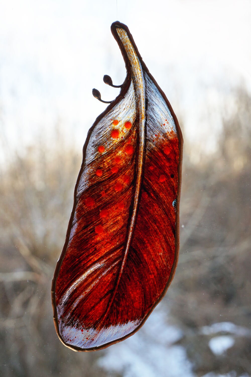 Stained Glass Feather Suncatcher ,fused Glass,gift - Etsy