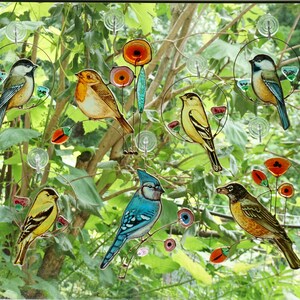 American Robin Window Hangings Stained Glass Bird Suncather Gift - Etsy