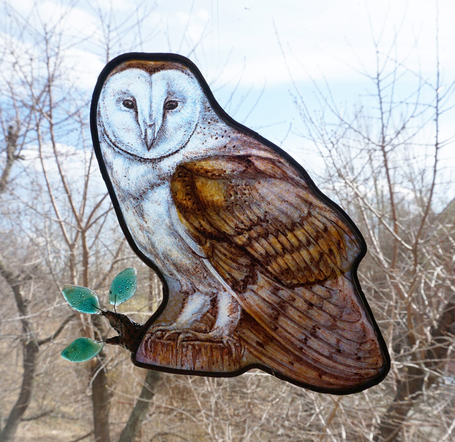 Stained Glass Owl Suncatcher Window Hangings Bird - Etsy