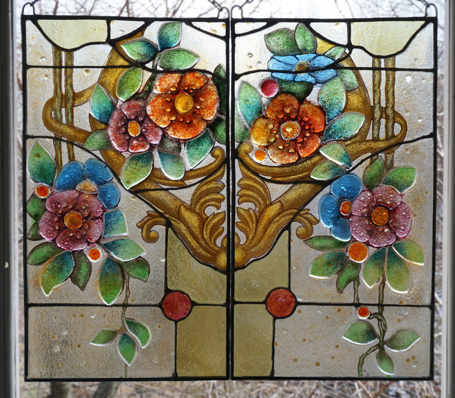 Stained Glass Window Panel Baroque Style Stained Glass Panels Unique ...