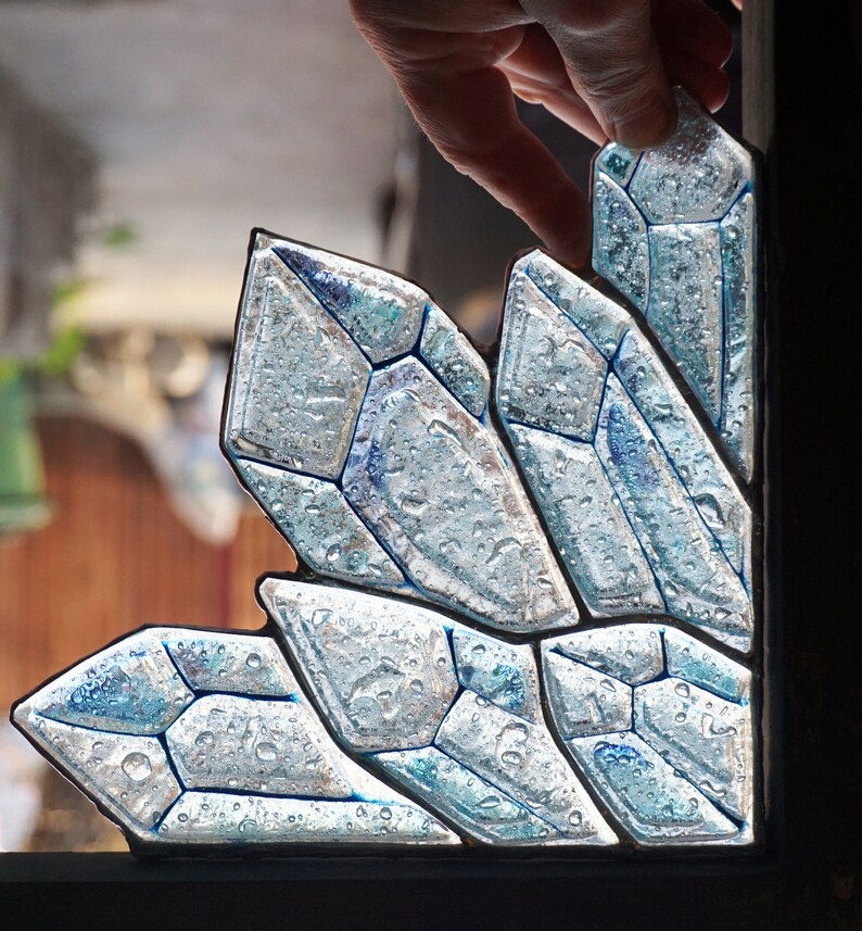 Stained Glass Crystal Corner crystal Cluster Window | Etsy