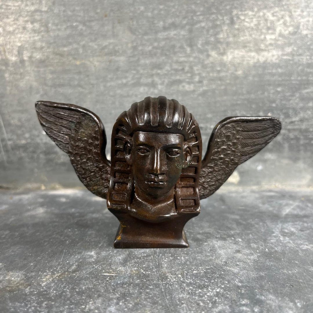 Rare, Antique Bronze Automobile Mascot / Radiator Cap Sphinx Wing Art ...