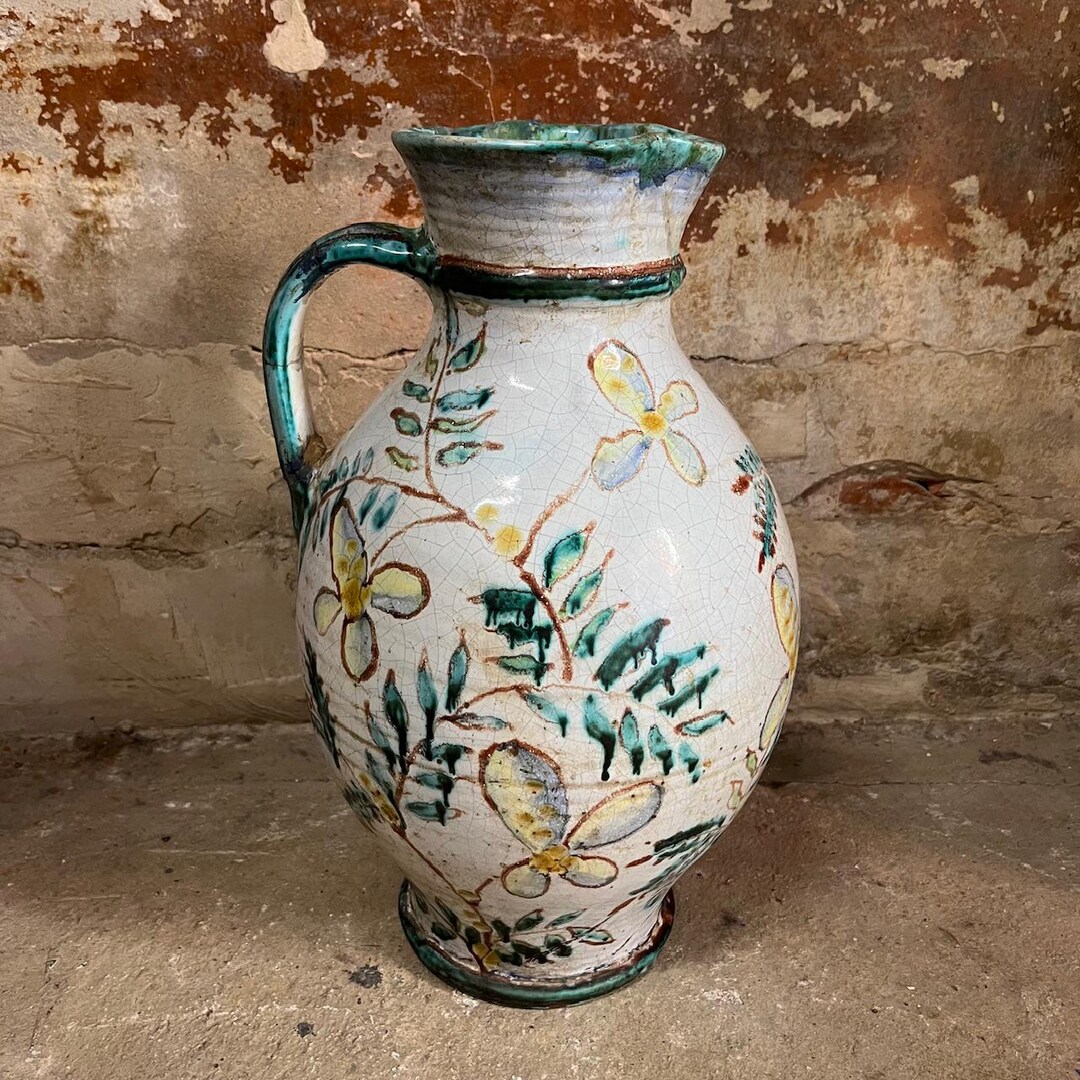 Antique, Old Large Spanish Jug 18th Century in Hispano-moorish Ceramic ...