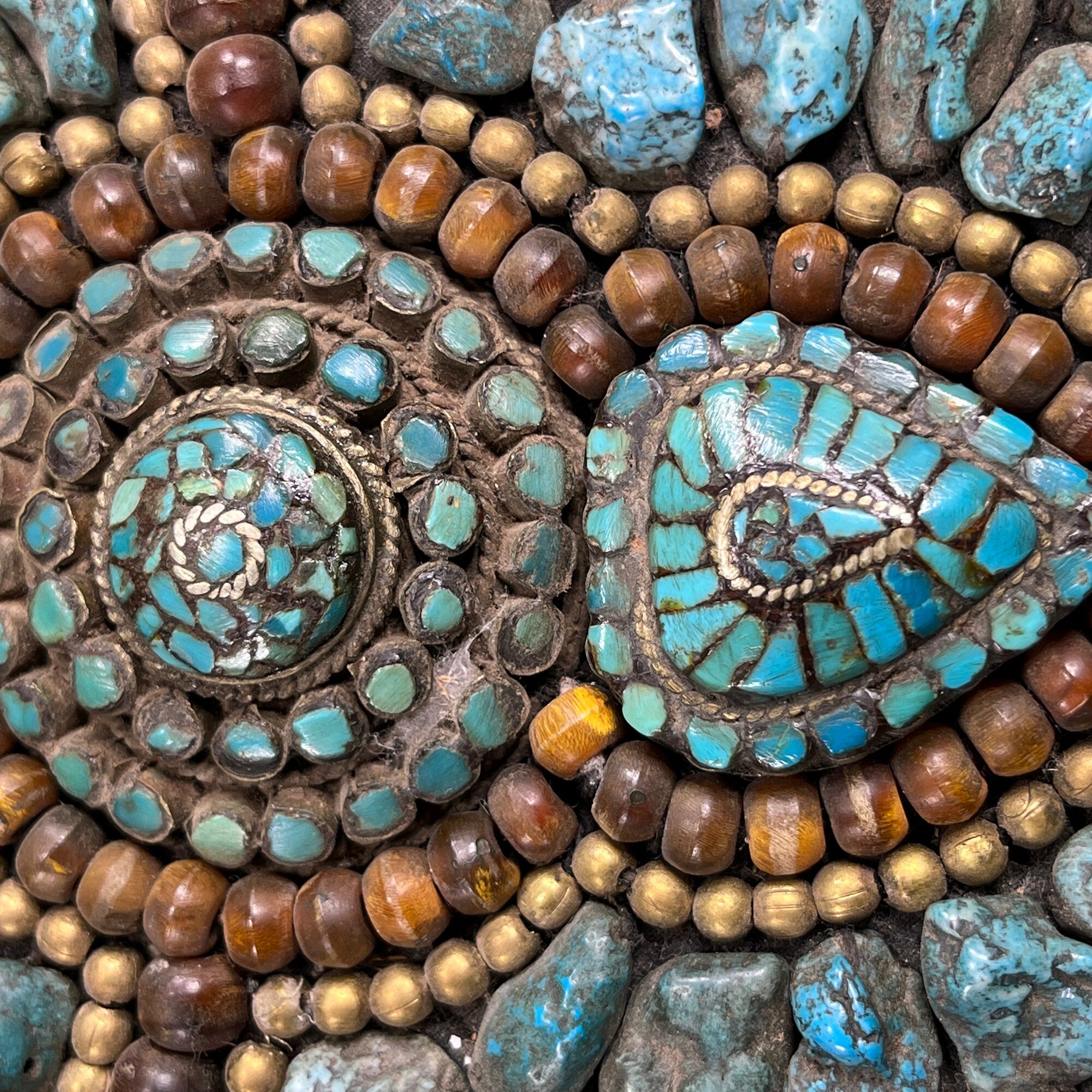 Pectoral Plastron Necklace in Turquoise and Coral Tibet Early - Etsy