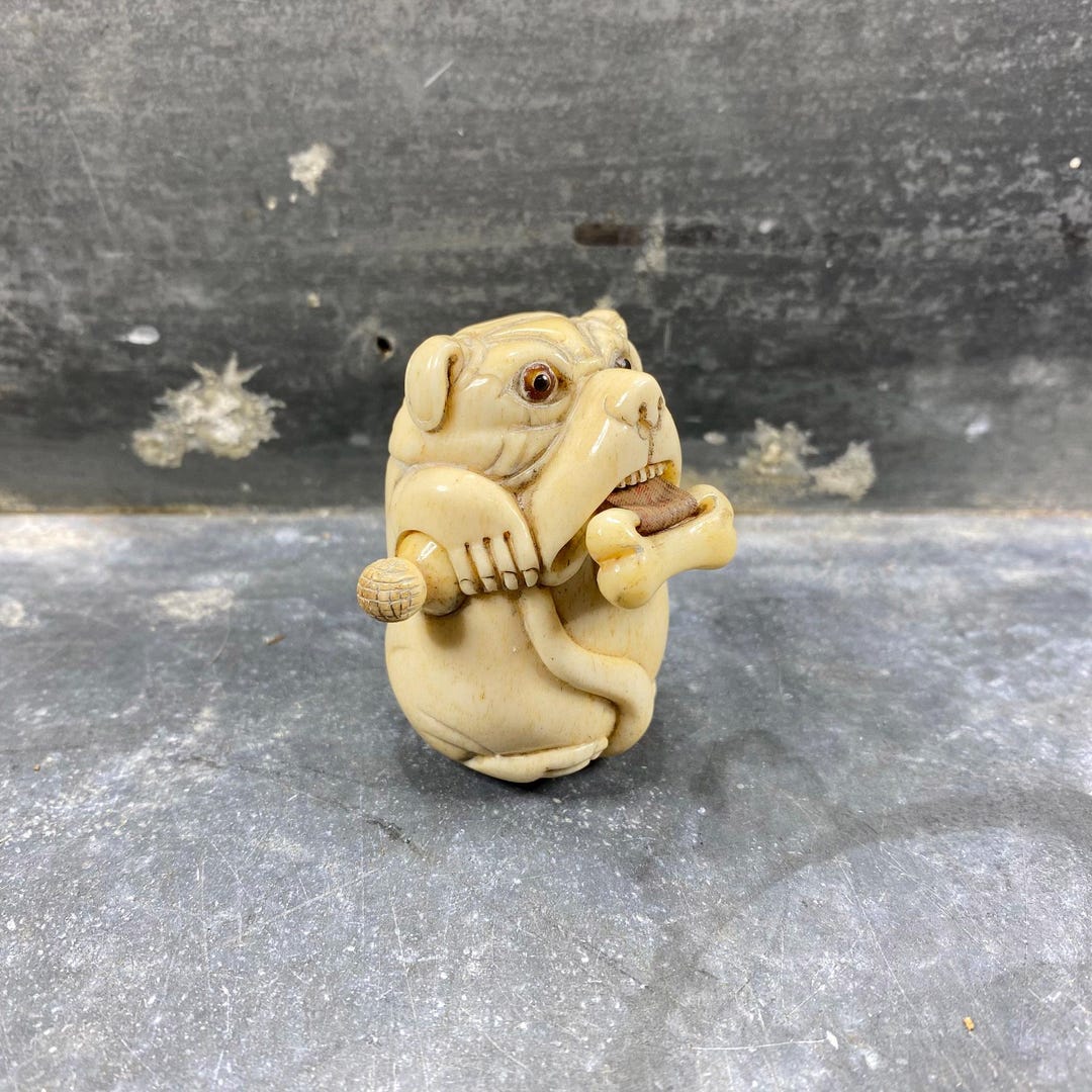 Bone Tape Measure, Dog Biting a Bone, 1900 - Etsy