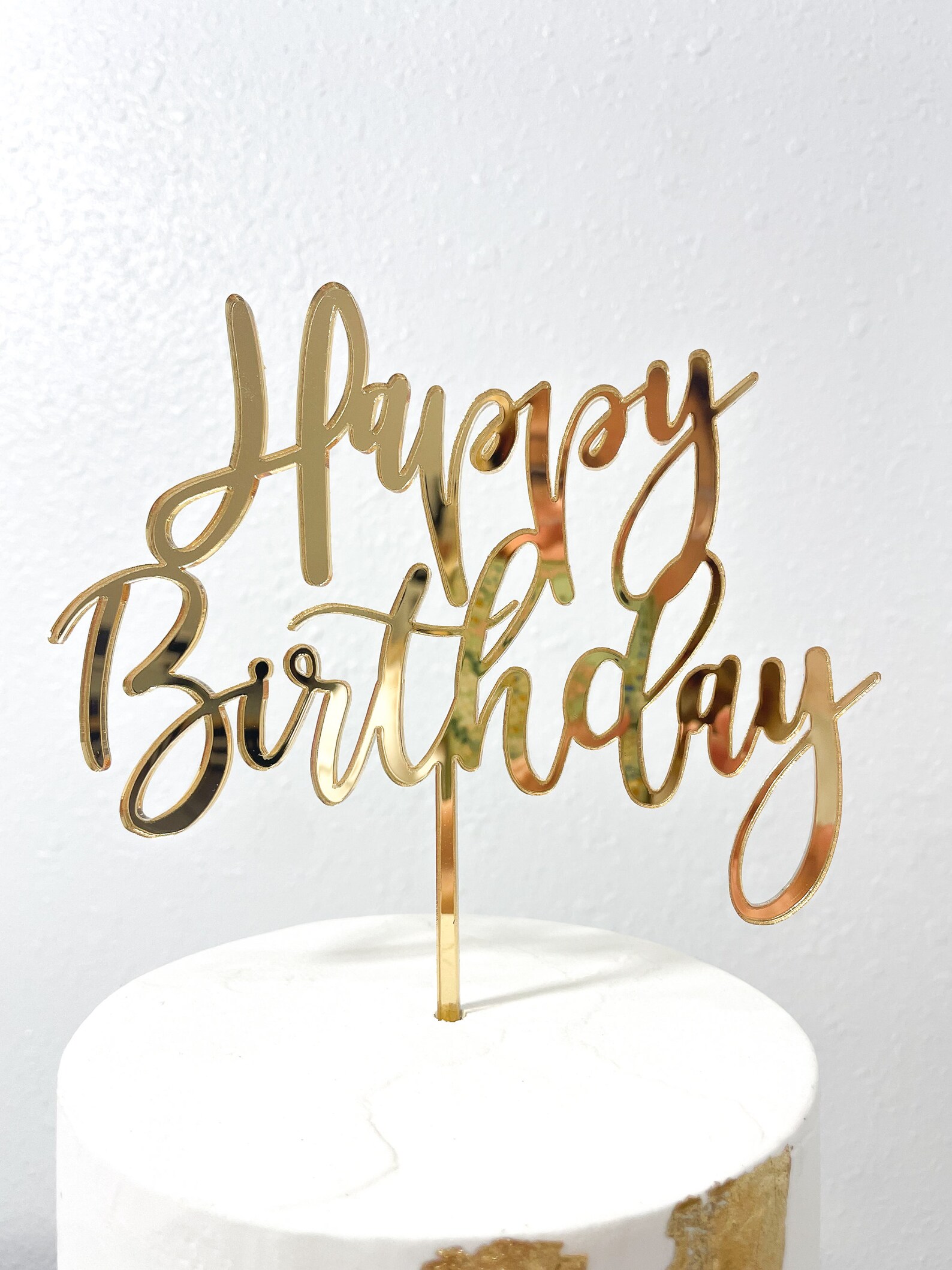 Happy Birthday Cake Topper - Custom Acrylic Celebration Decor - Etsy