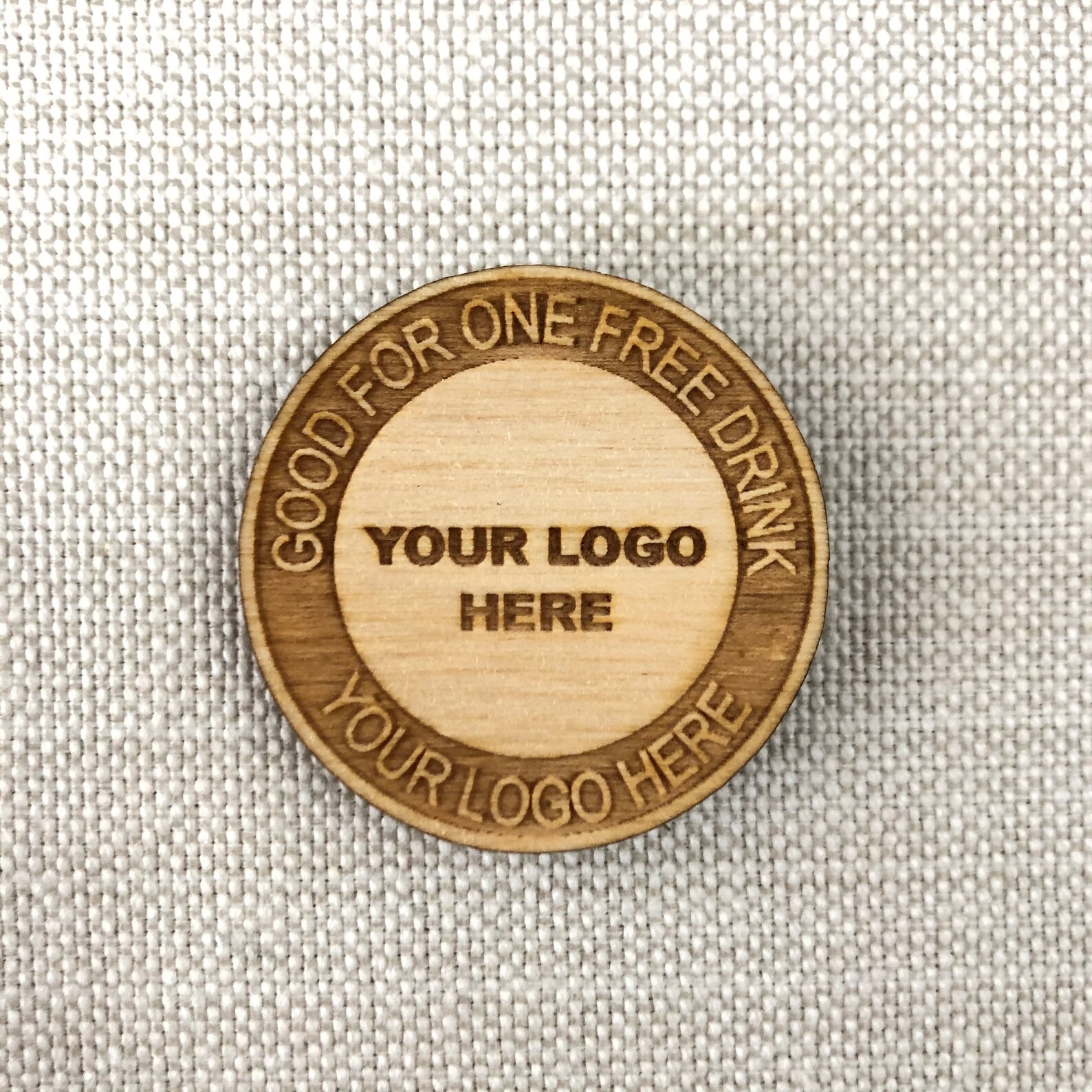 Personalized Single Sided Wooden Token 1.6 | Etsy