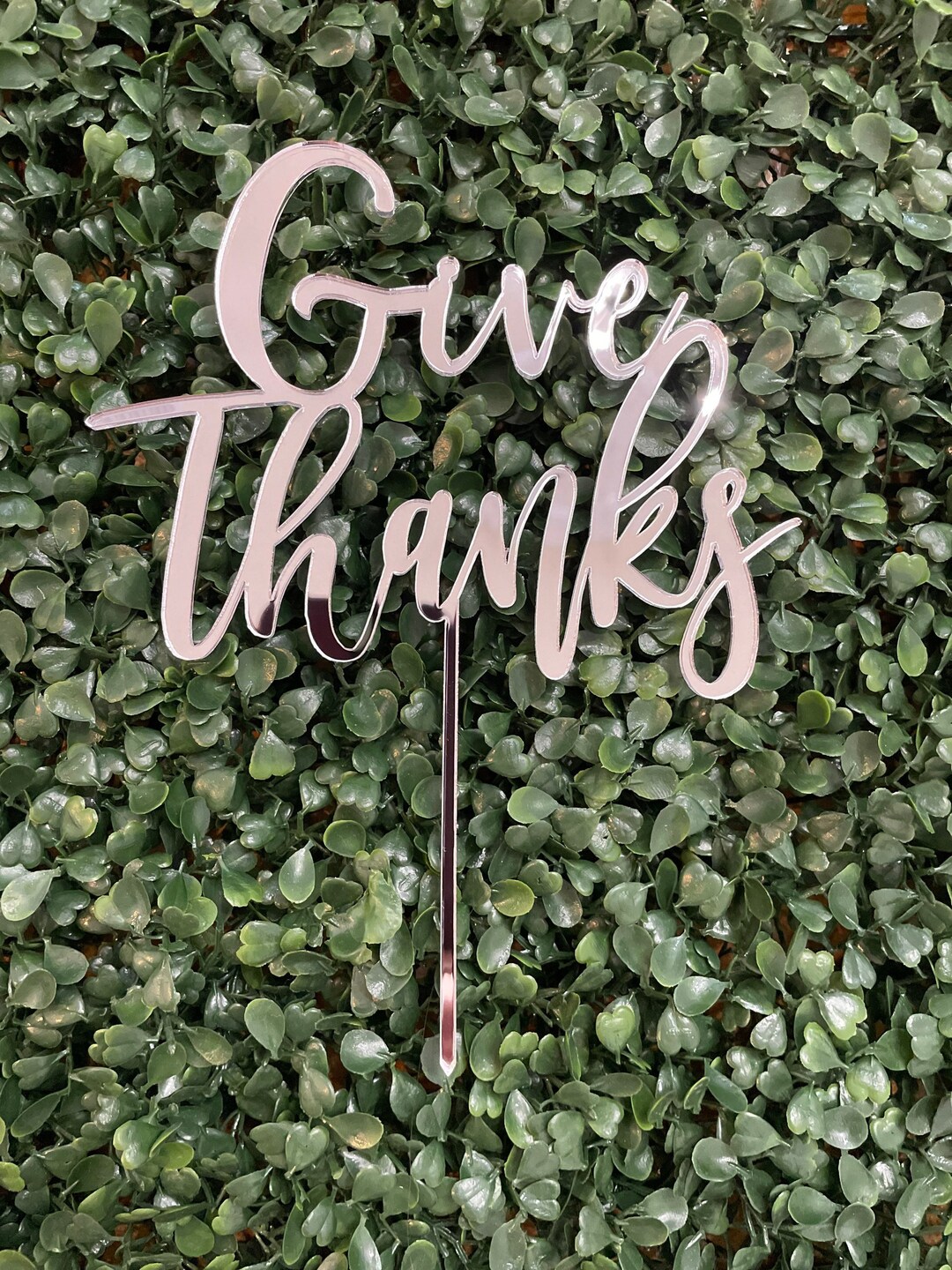 Give Thanks Cake Topper, Acrylic Cake Topper, Thanksgiving Cake Decor ...