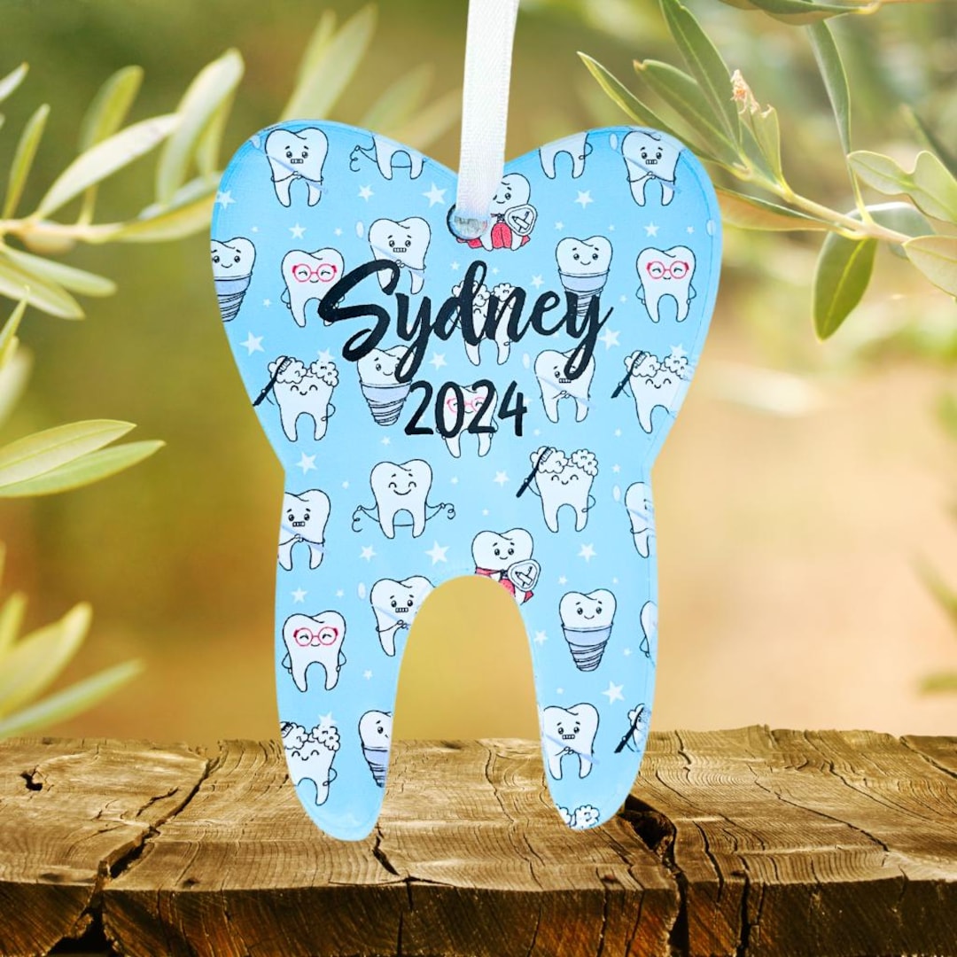 Personalized Tooth Ornament - Custom Tooth Fairy Keepsake - Cute Tooth ...