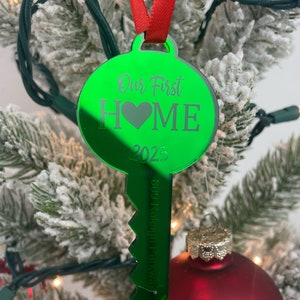 Personalized Laser Cut Our First Home Key Ornament, My First Apartment ...