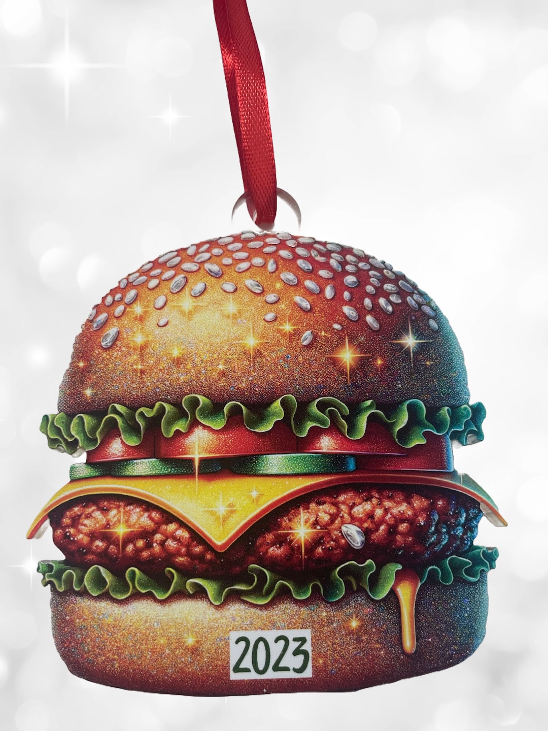 Unique Burger Ornament - Cheeseburger Christmas Ornament - Foodie Gift ...