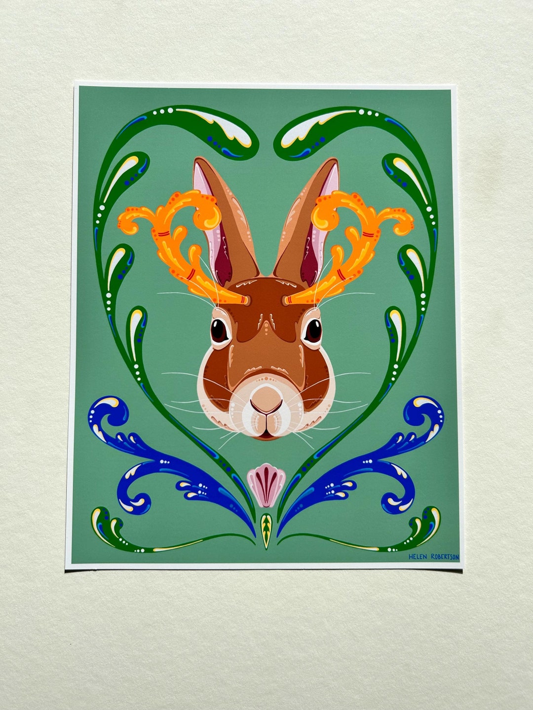 Art Print - Jackalope | Wall Art, Jackalope Art Print, Rabbit Art ...