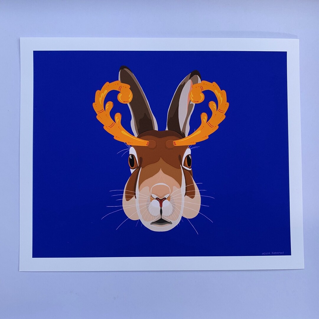 Art Print Scandinavian Jackalope Cryptid, Wall Art, Painting Print - Etsy