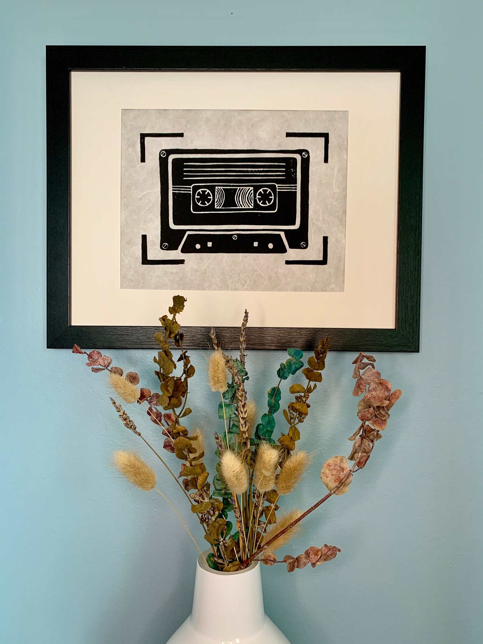 Block Print - Cassette Tape | Linoleum Block Print, Linocut, Linocut ...