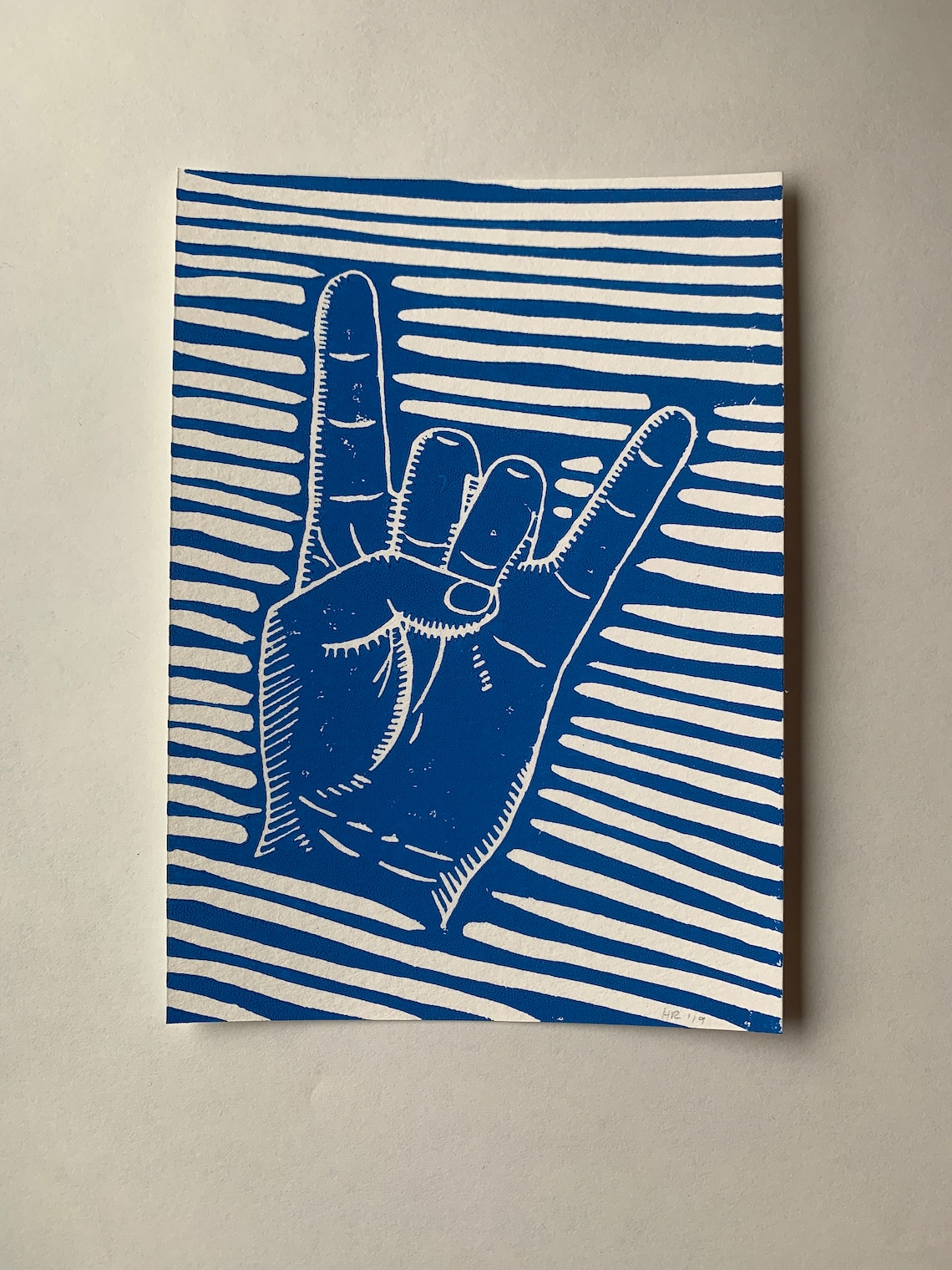 Block Prints All Blue Misprint Print Set Linoleum Block Print, Linocut ...