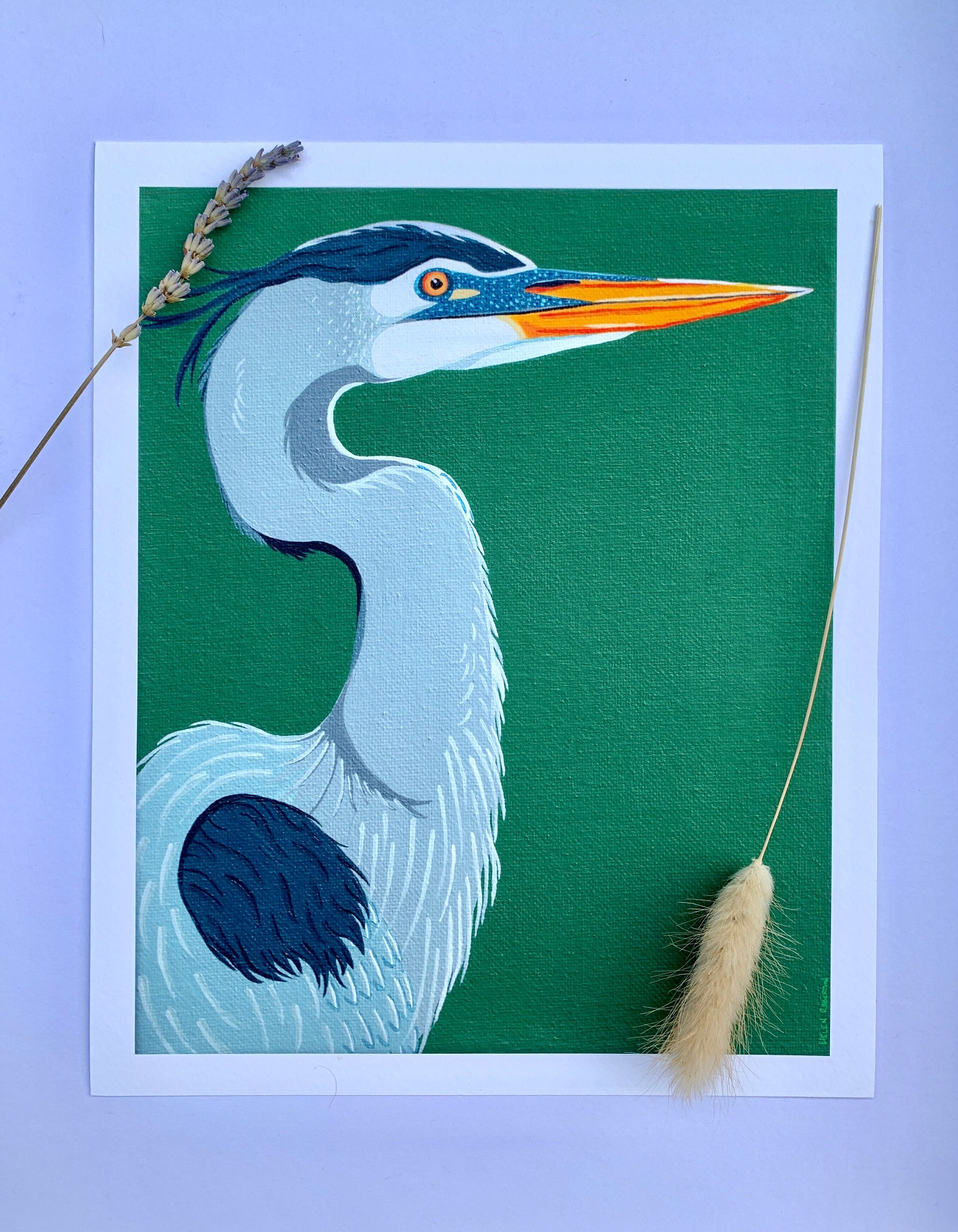 Art Print - Great Blue Heron | Wall Art, Painting Print, Bird Print - Etsy
