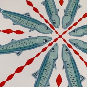 Art Print - Sardine Party | Wall Art, Sardine Print. - Etsy