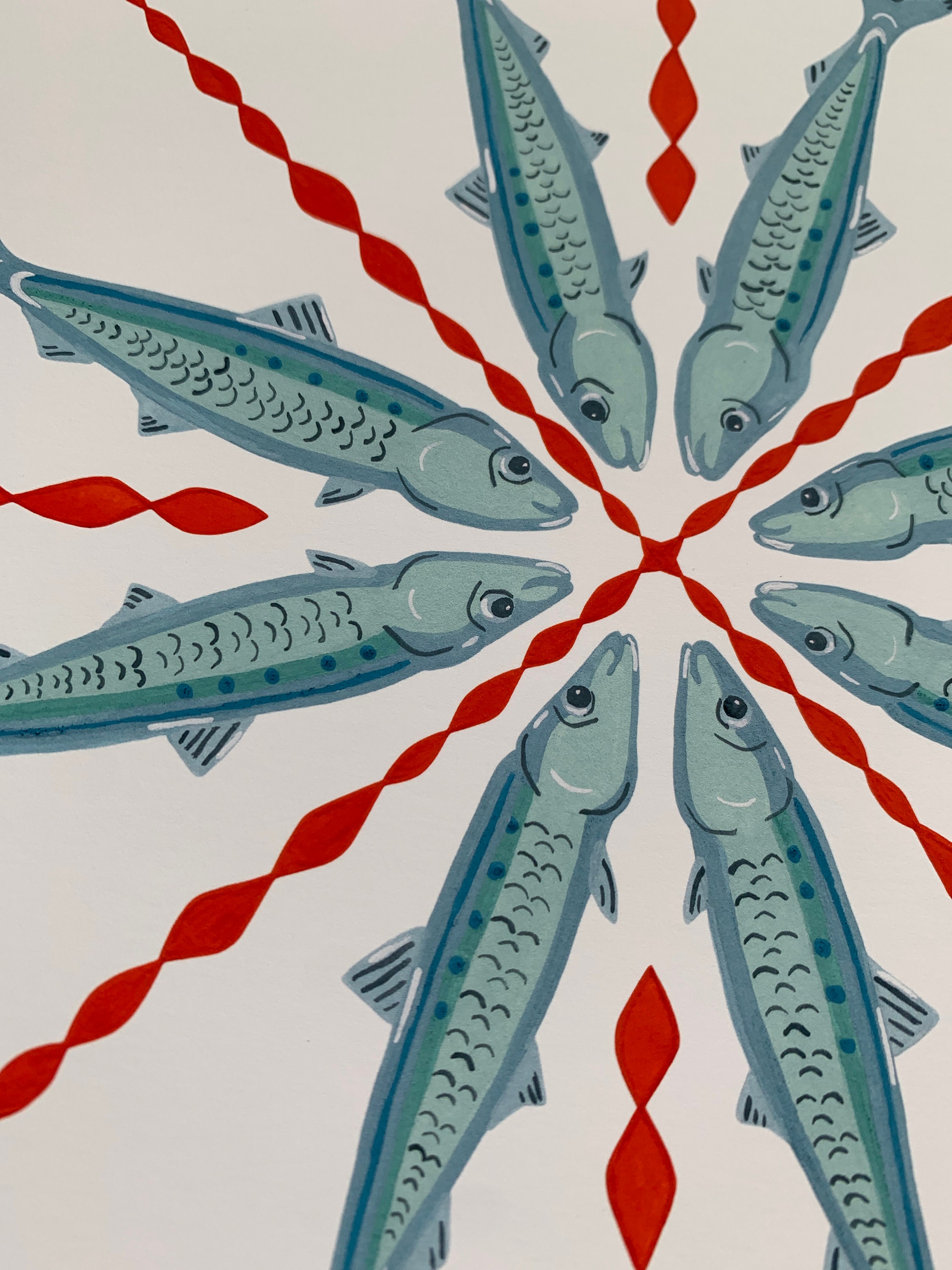 Art Print - Sardine Party | Wall Art, Sardine Print. - Etsy